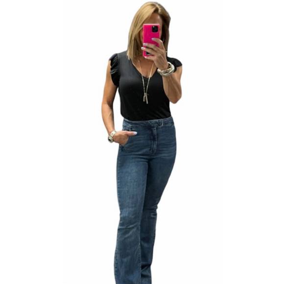 ATM Anthony Thomas Melillo | Tops | New Atm Daria V Neck Ruffle Sleeveless Top In Black | Poshmark